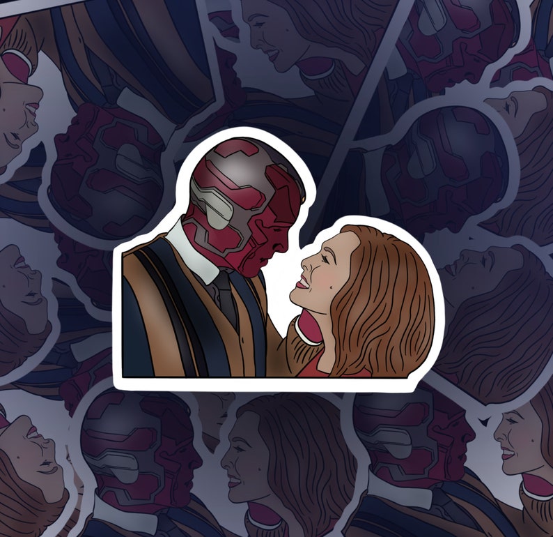 Wandavision Sticker Wanda and Vision Sticker - Etsy