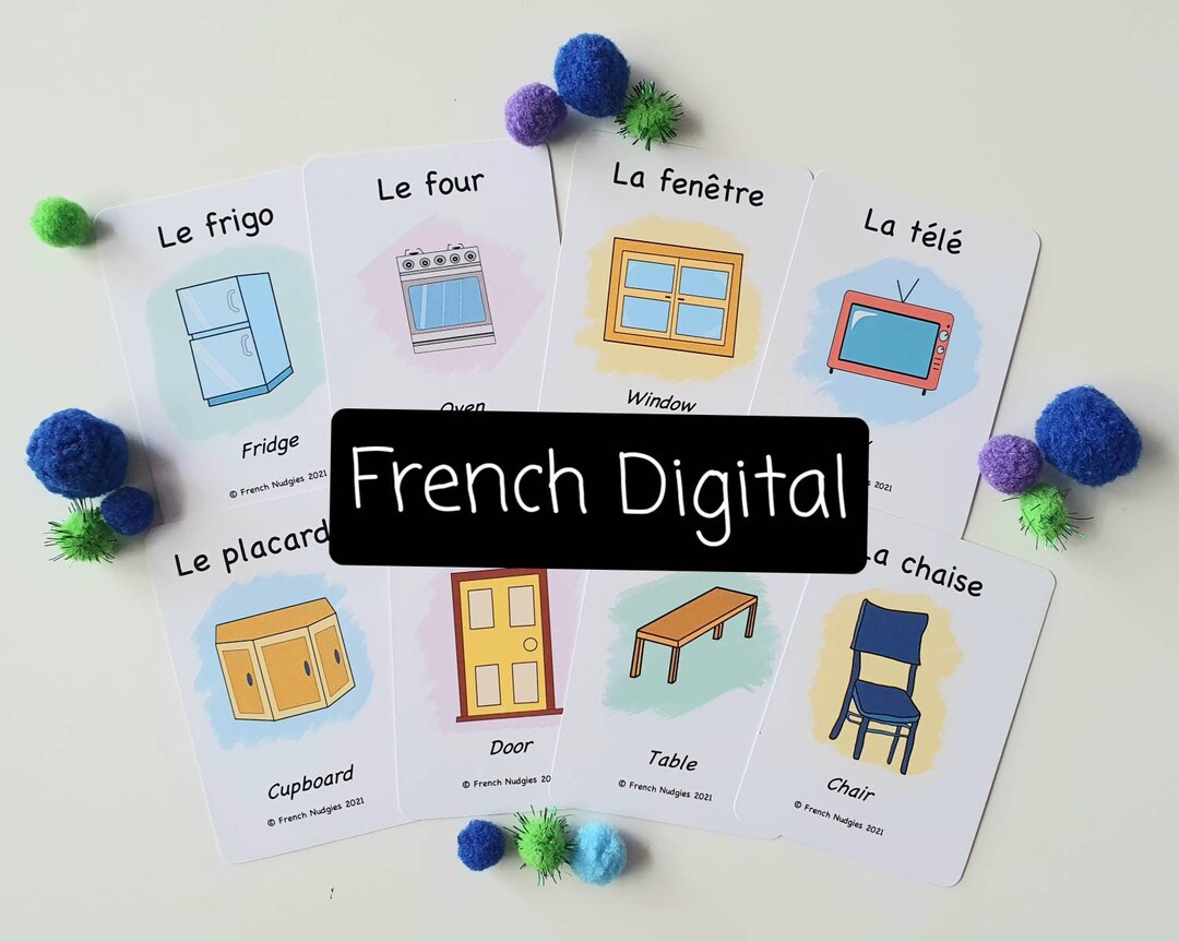 In My Home DIGITAL Download, French Bilingual Flashcards, French ...