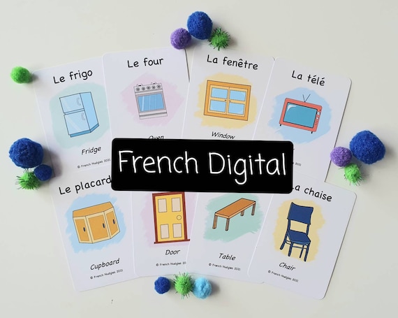 In My Home DIGITAL Download French Bilingual Flashcards | Etsy