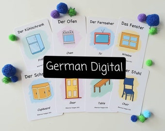 In My Home DIGITAL Download French Bilingual Flashcards | Etsy