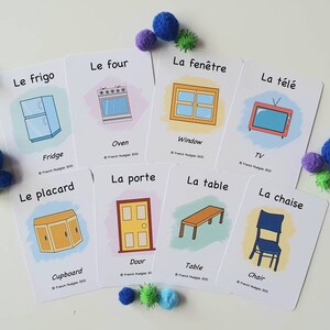 In My Home DIGITAL Download, French Bilingual Flashcards, French ...