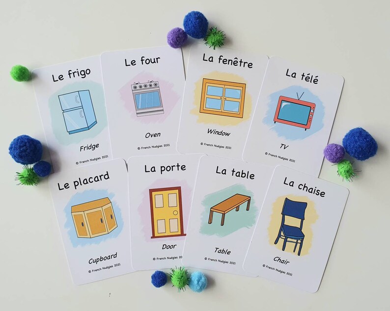 In My Home DIGITAL Download, French Bilingual Flashcards, French ...