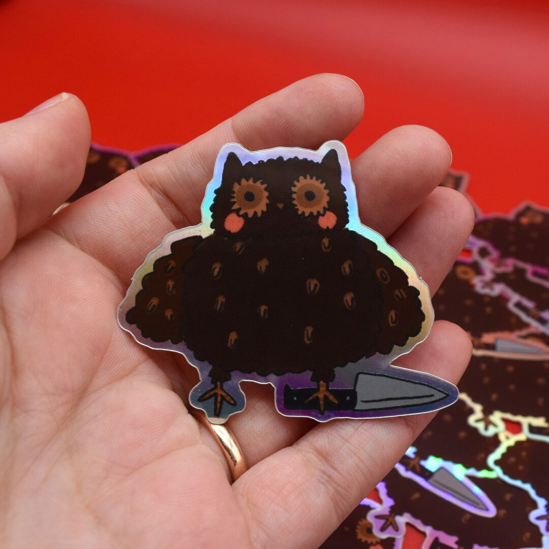 Ominous Owl - Mini Vinyl Sticker - Etsy
