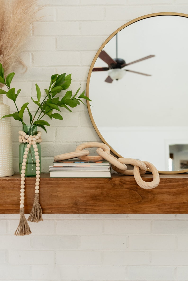 Decorative Wood Link Chain and Bead Garland Set Boho Room - Etsy