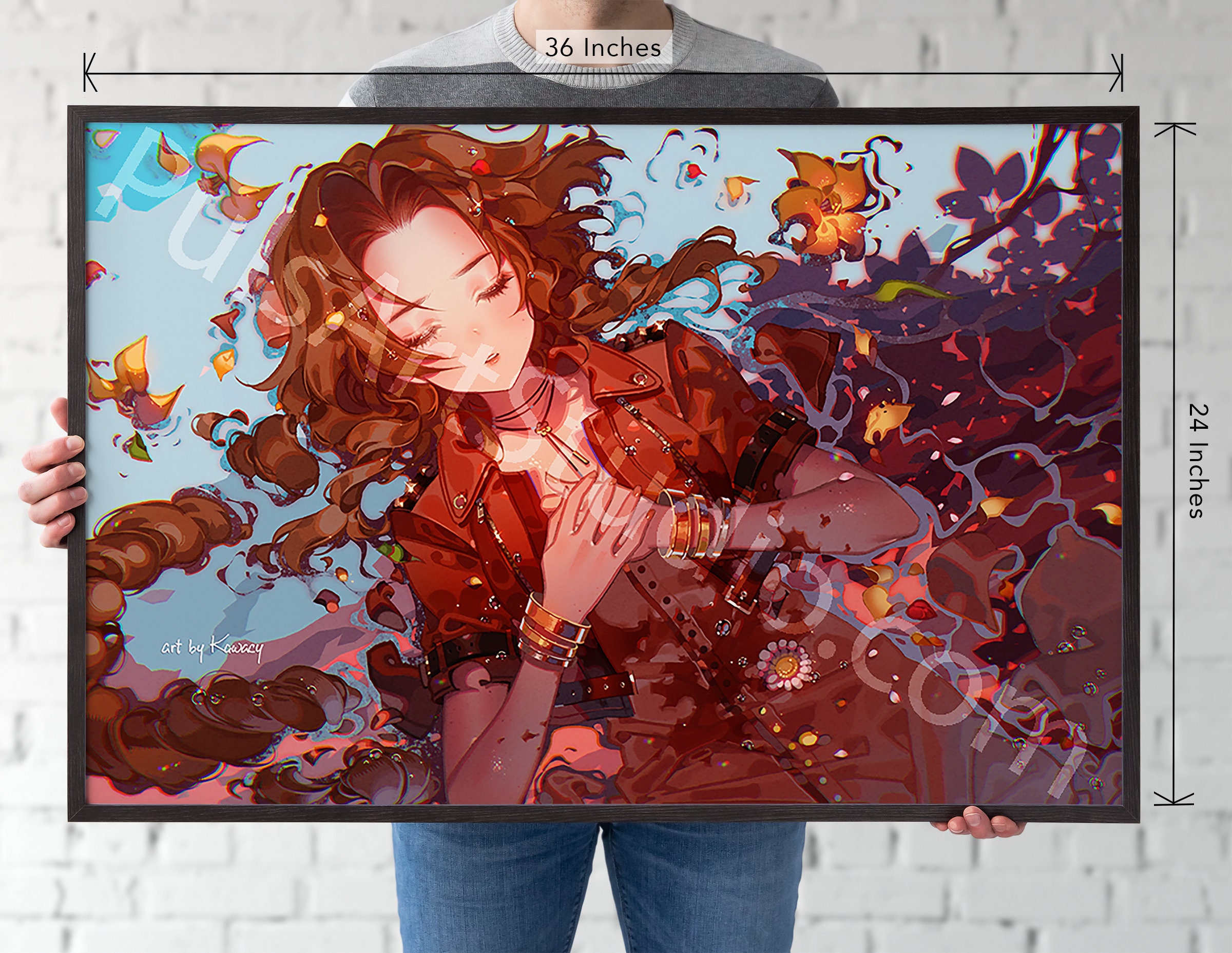 Ffvii/aerith Print #1 (L Poster or XL Vinyl Canvas), by Kawacy - Etsy