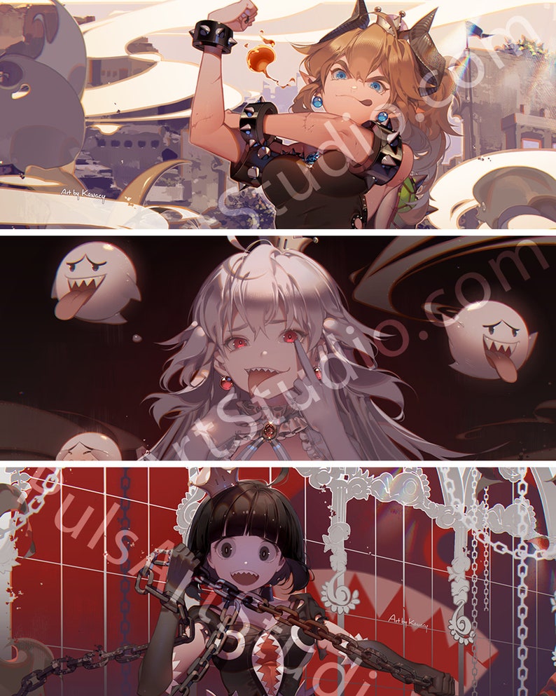 Super Mario/bowsette Print L Poster or XL Vinyl Canvas - Etsy