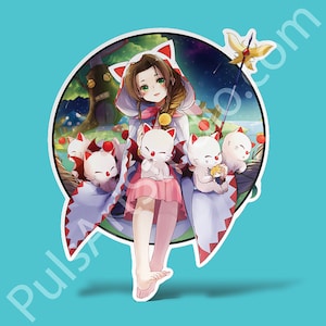 FFVII | Aerith X White Mage | Vinyl Sticker/decal | Waterproof, Durable ...