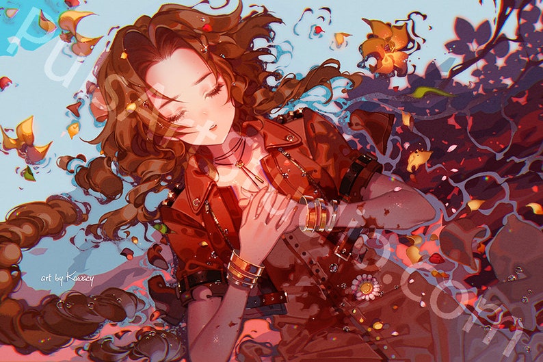 Ffvii/aerith Print #1 (L Poster or XL Vinyl Canvas), by Kawacy - Etsy