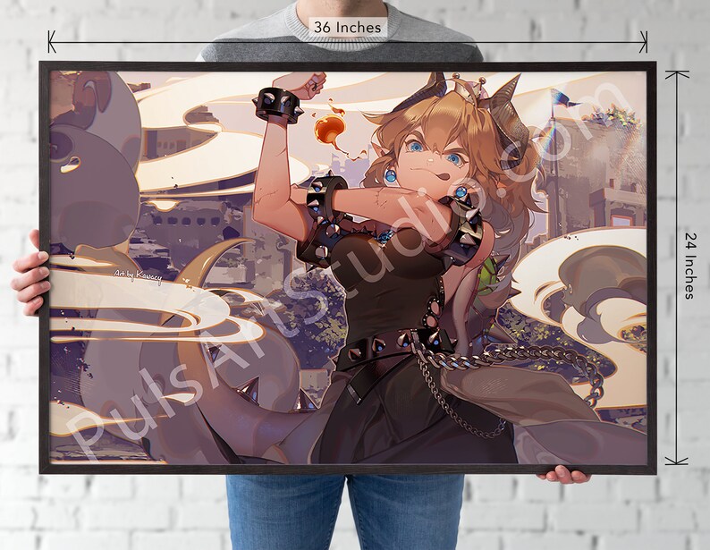 Super Mario/bowsette Print L Poster or XL Vinyl Canvas - Etsy