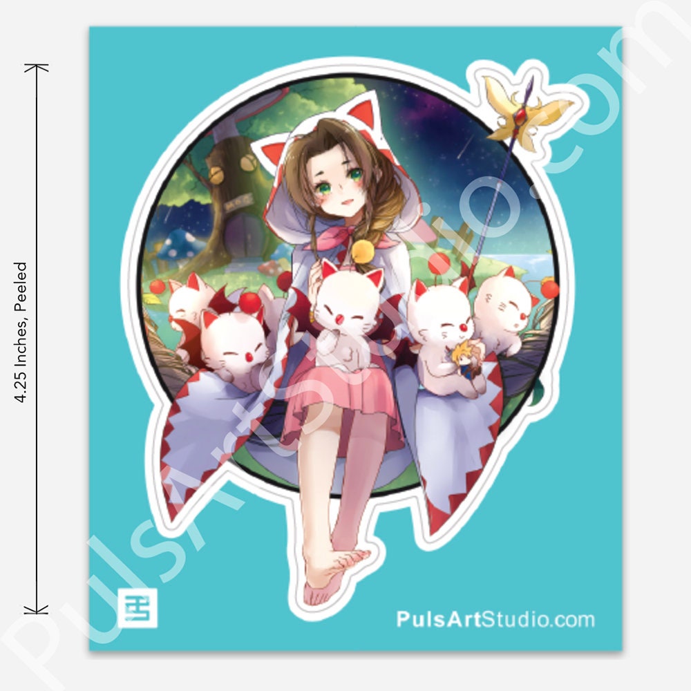 FFVII Aerith x White Mage Vinyl Sticker/Decal | Etsy