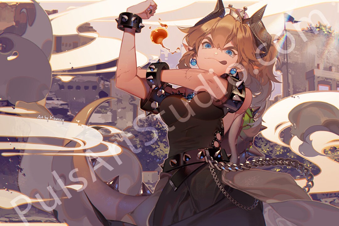 Super Mario/bowsette Print (L Poster or XL Vinyl Canvas) - Etsy