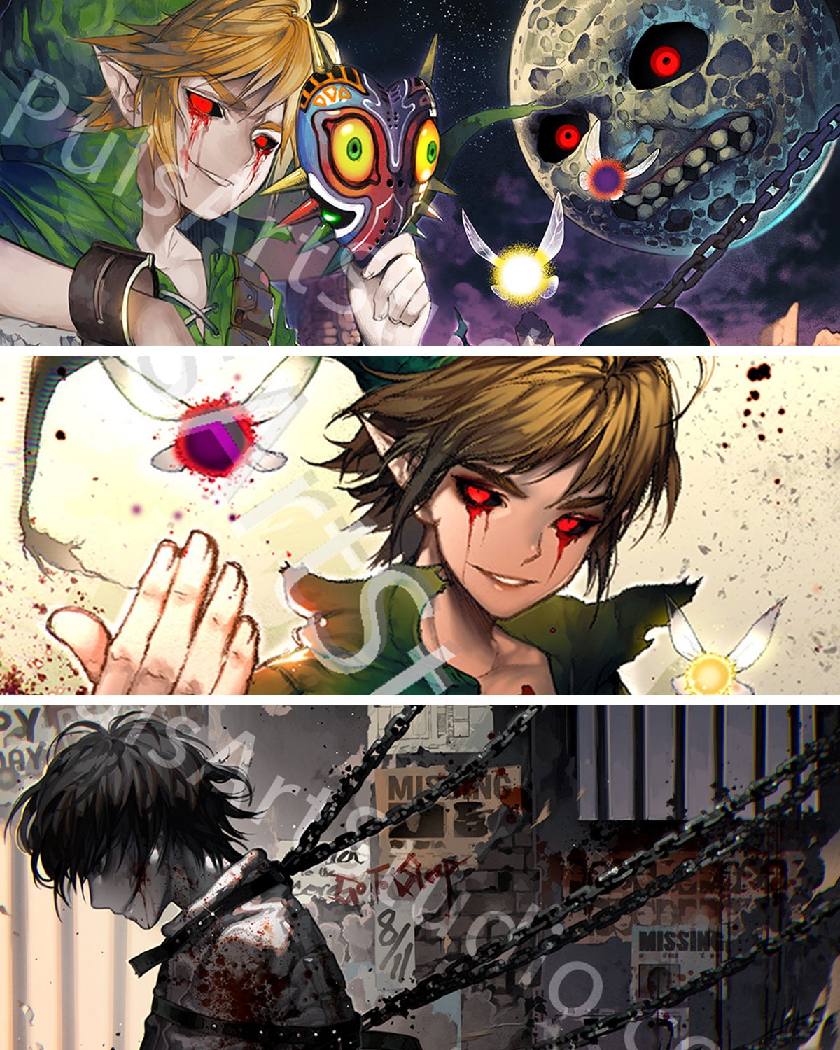 Loz/majoras Mask Print (L Poster or XL Vinyl Canvas) - Etsy