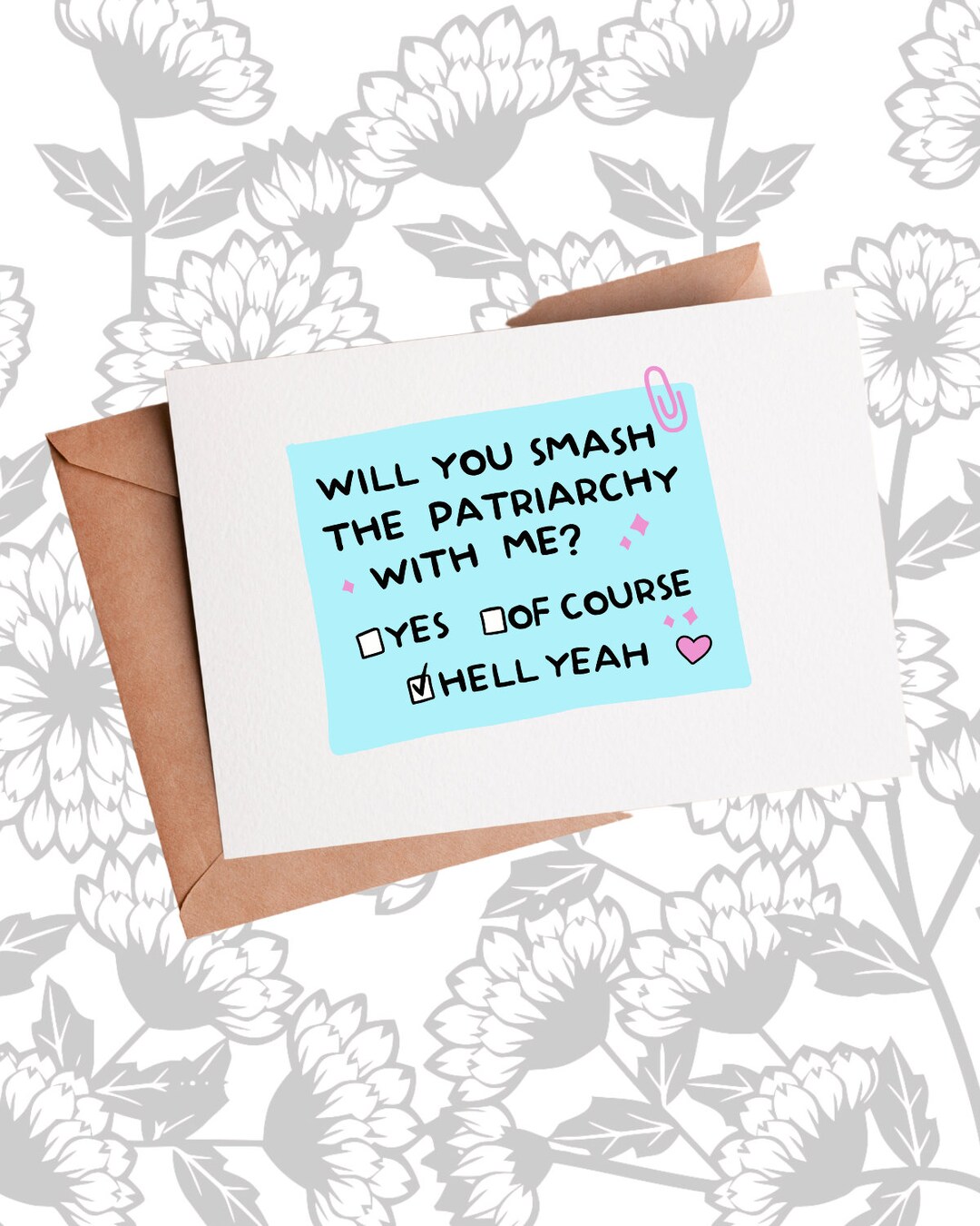 Will You Smash the Patriarchy With Me Valentine's Greeting Card - Etsy