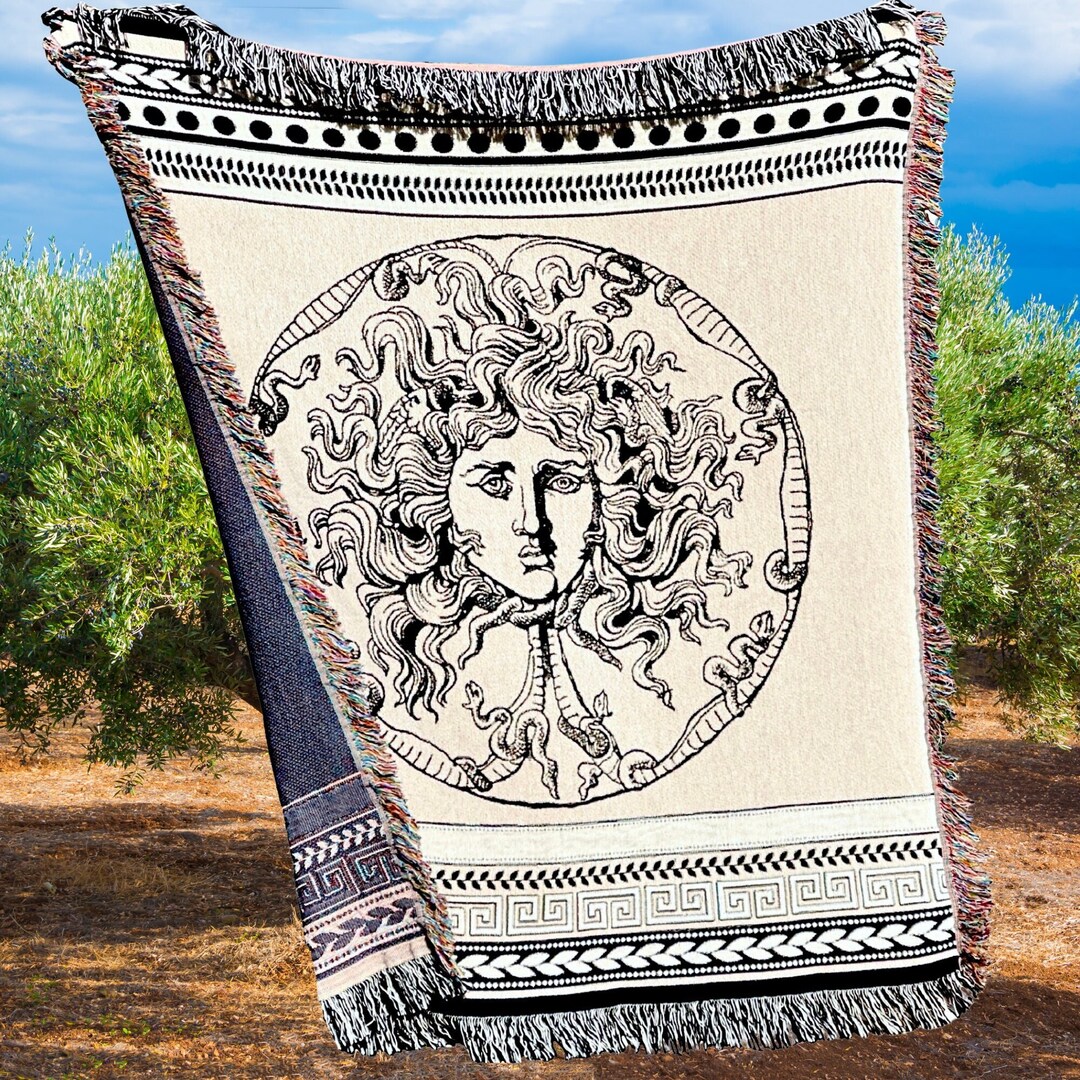 MEDUSA WOVEN BLANKET Dark Academia Decor Medusa Decor Woven Throw ...