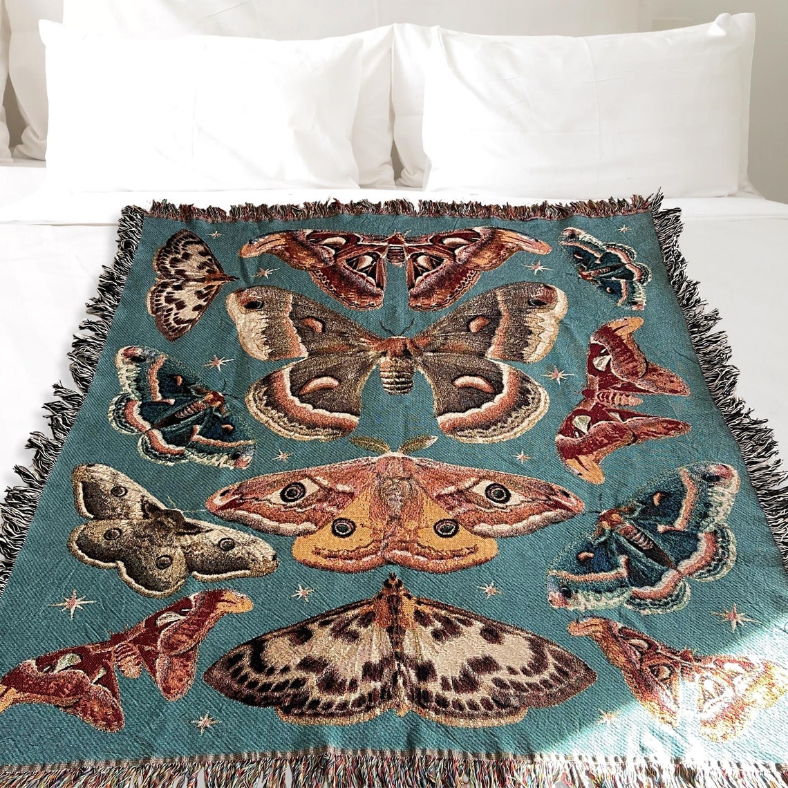 Boho Woven Throw Blanket Sage Green Bedding Cottagecore Decor | Etsy