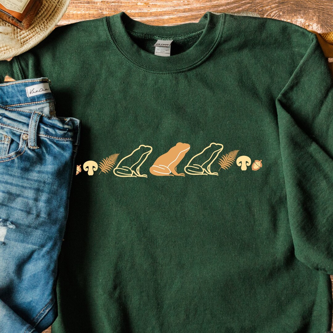 Cottagecore FROG MUSHROOM SWEATER Mori Kei Cottagecore Clothing Frog ...