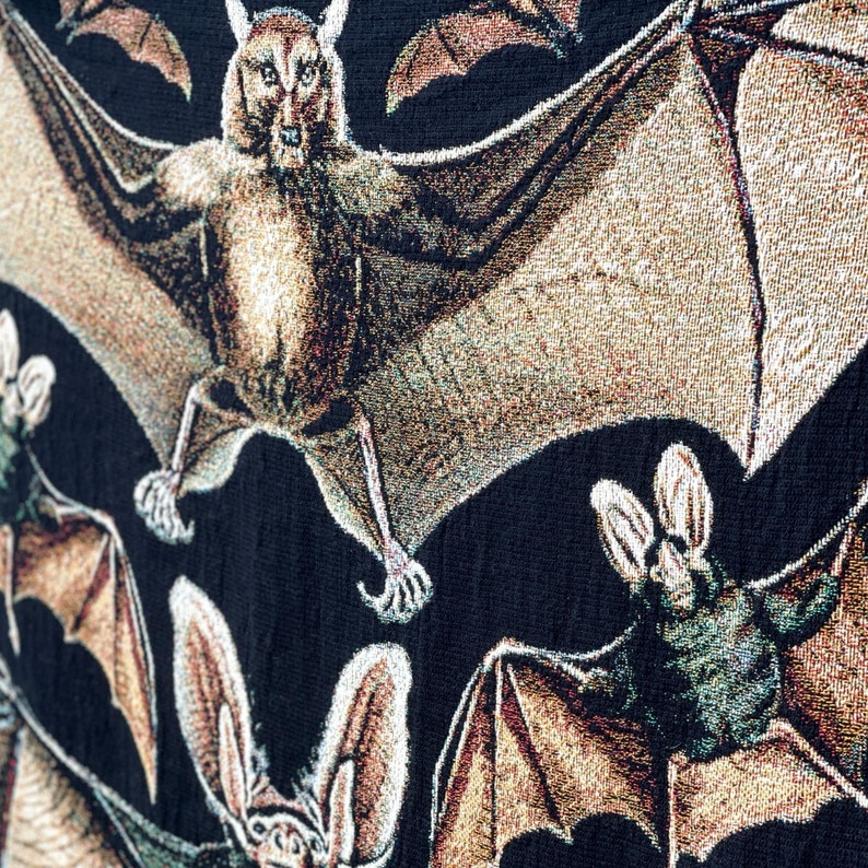 Halloween Blanket Dark Academia Decor Woven Blanket BAT - Etsy
