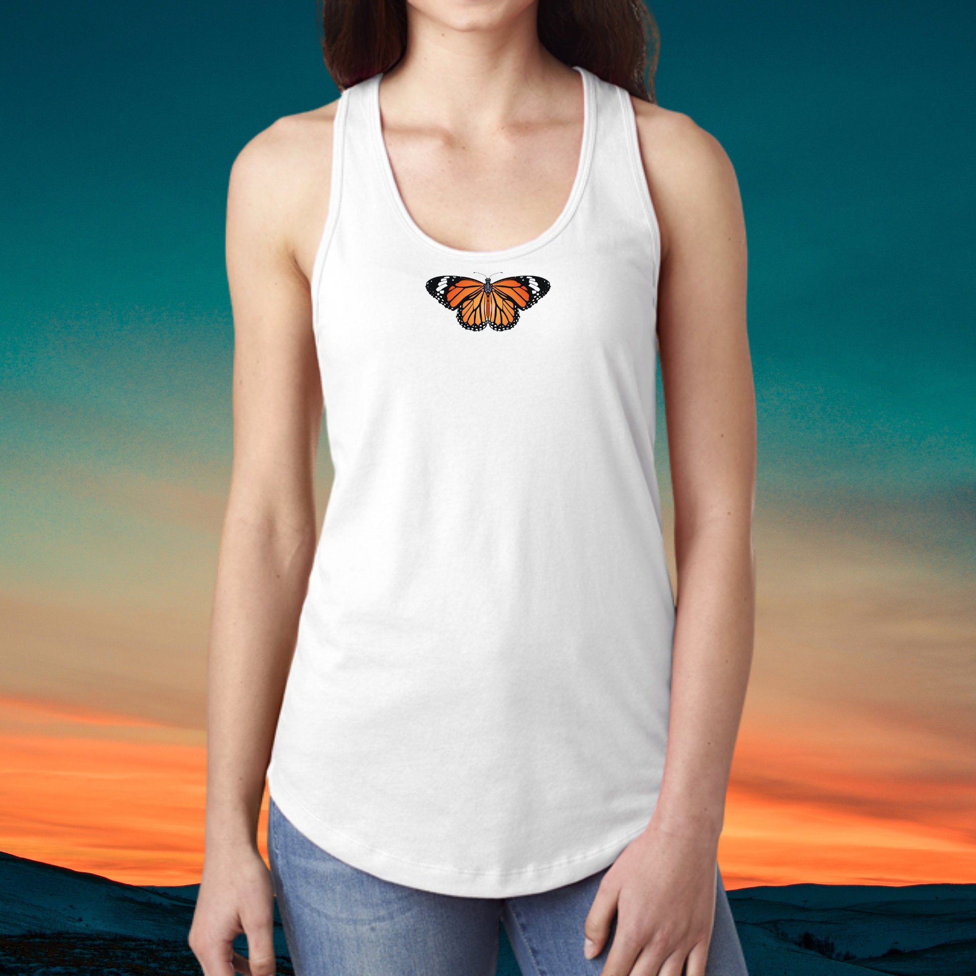 Butterfly Top Racer Back Tank Top Y2K Top Y2K Clothing Indie | Etsy