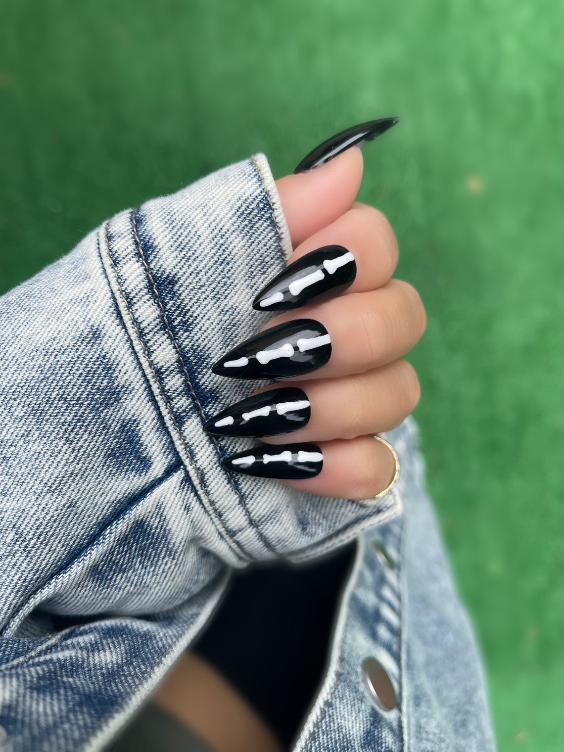 Skeleton Fingers/bones Halloween 2021 Nail Art Gel PRESS ON | Etsy