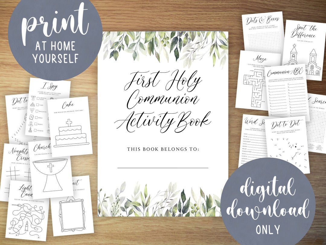 Kids First Holy Communion Activity Books | Printable Activity Kits ...