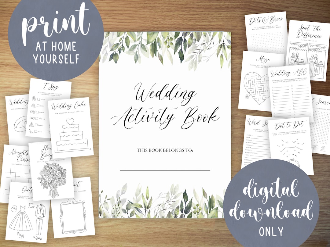 Kids Wedding Activity Books | Printable Activity Kits | Childrens ...
