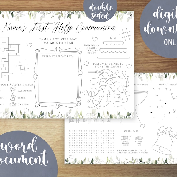 First Holy Communion Activity Sheet - Etsy