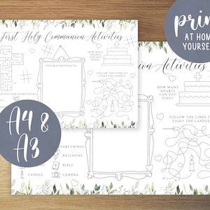 Kids First Holy Communion Activity Mat | Double-sided | Printable ...
