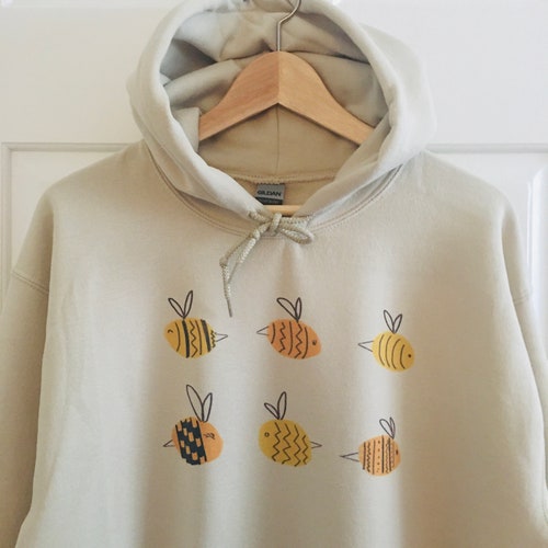 Bee Hoodie Organic Cotton Hoodie Long Sleeve Bee - Etsy