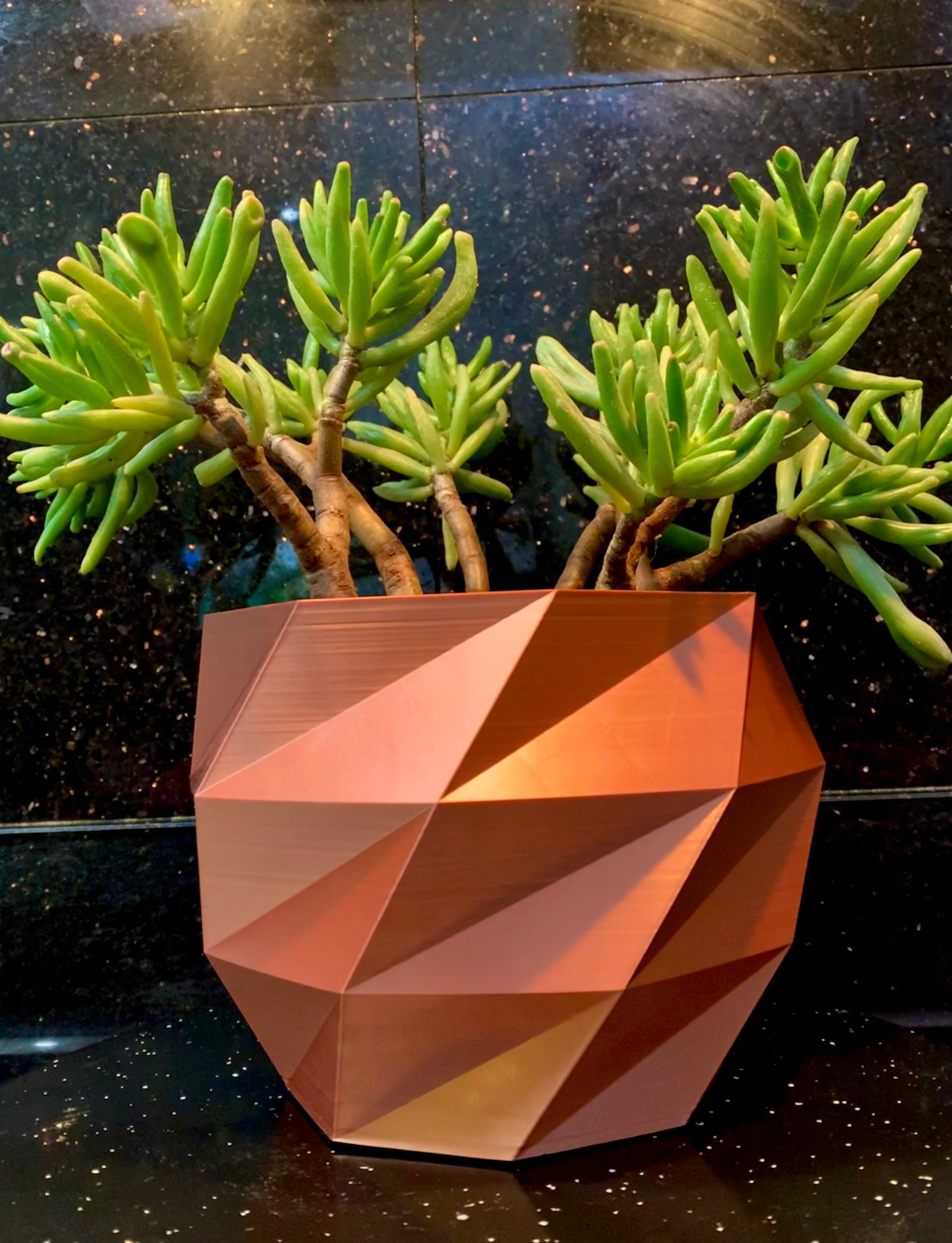 3D printed plant pot planter geometric design copper | Etsy