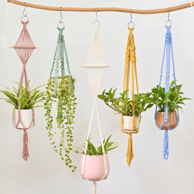 Macrame Hanging Clay Pot - Etsy