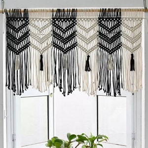 Macrame Window Valance, Door Wall, Macrame Valance, Decor Boho Macrame ...