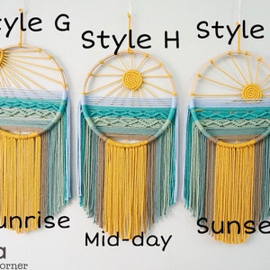 Modern Macrame Sunrise Sunset Wall Art, Minimalist Boho Sun Sunshine ...