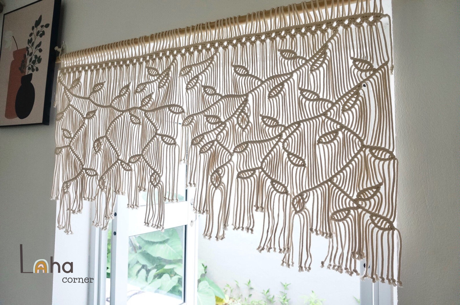 Window Valances, Window Treatment, Macrame Window Banner, Kitchen ...