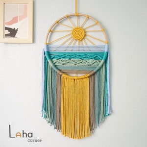 Macrame Wall Hanging, Mid-day Sunrise Sunset Beach Macrame Decor, Boho ...