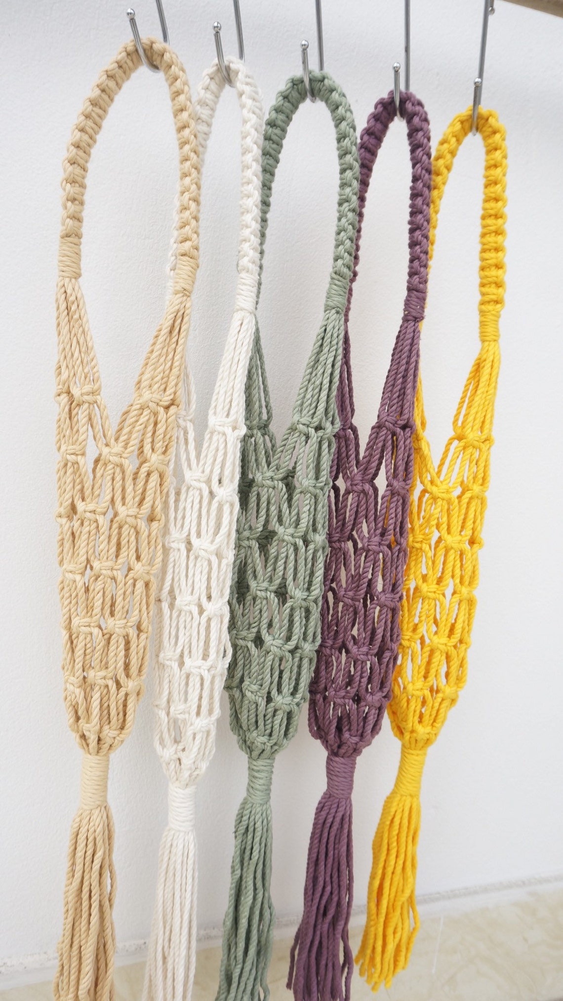 Hanging Produce Storage Macrame Fruit Vegetable Bag Wine | Etsy