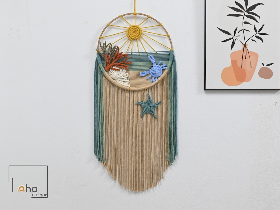 Ocean Dreamcatcher: Handmade Sea Creature Macrame Wall Hanging - Etsy