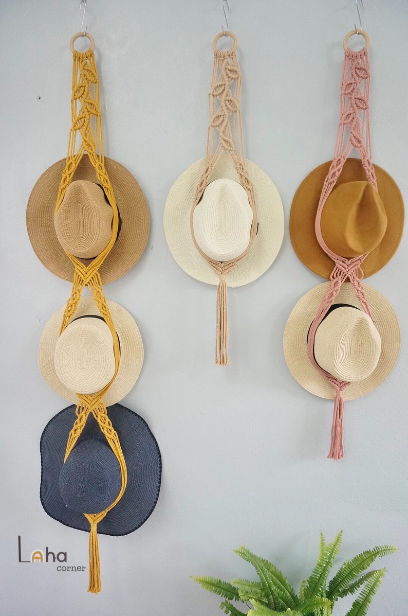 Macrame Hat Holder Vintage Hat Storage Macrame Vine | Etsy