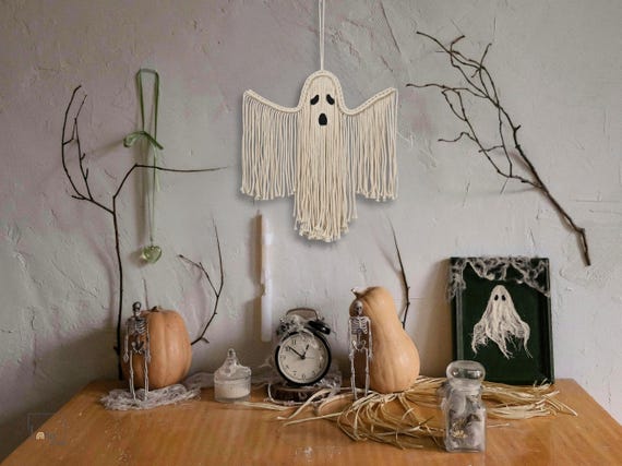 Halloween Decor Macrame Halloween Decor Scary Halloween Halloween Garland Halloween Dorm Decor Boho Wall Art Birthday Gift Etsy UK