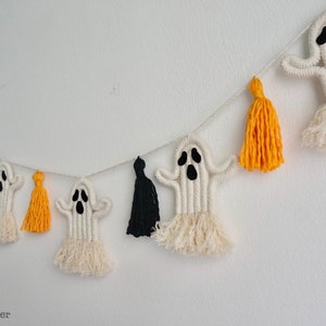 Macrame Halloween Garland: Macrame Halloween Decor, Scary Halloween ...