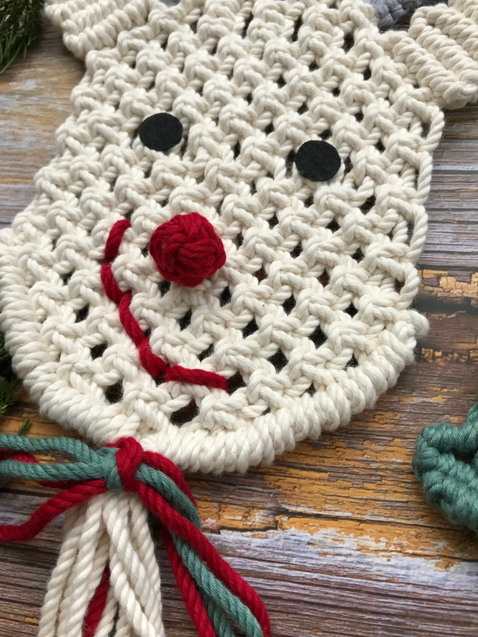 Christmas Reindeer Face and Pine Tree Decor Macrame Reindeer | Etsy