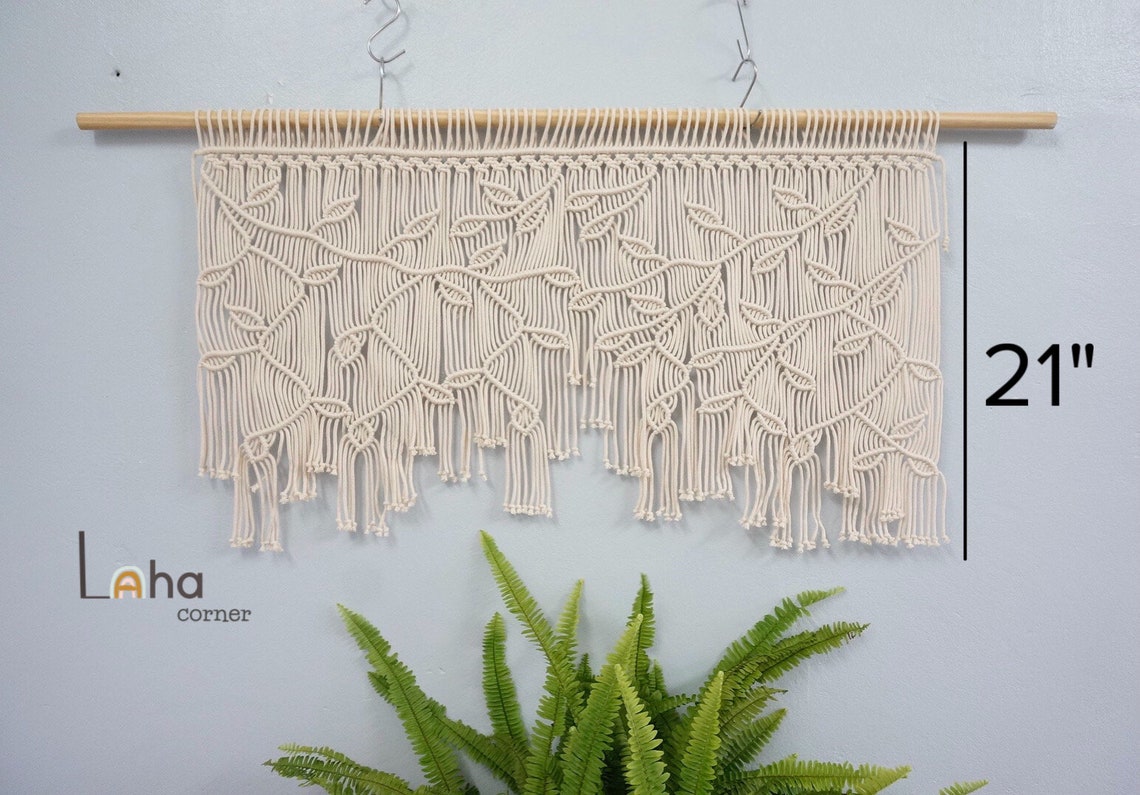 Window Valances, Window Treatment, Macrame Window Banner, Kitchen ...