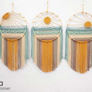 Modern Macrame Sunrise Sunset Wall Art, Minimalist Boho Sun Sunshine ...