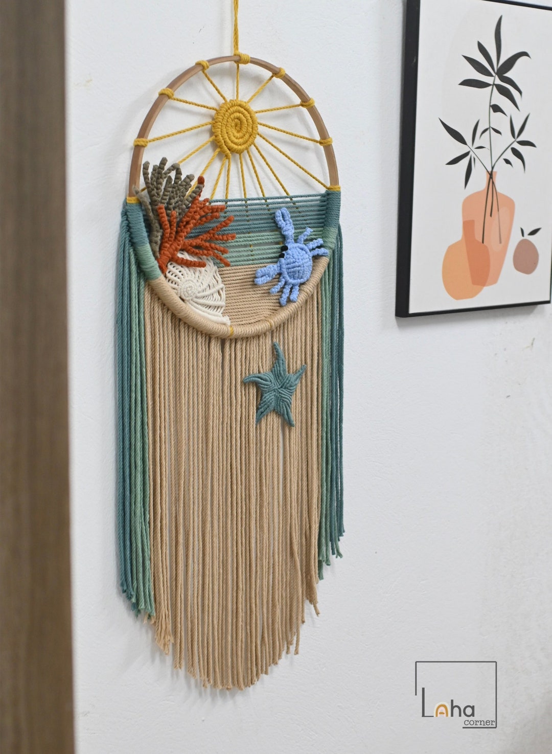 Sun Dreamcatcher: Macrame Ocean Wall Hanging, Coastal Decor - Etsy