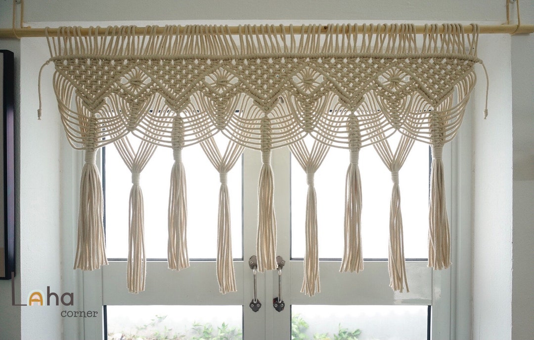 Handmade Macrame Window Valance: Boho Curtain, Wall Tapestry - Etsy
