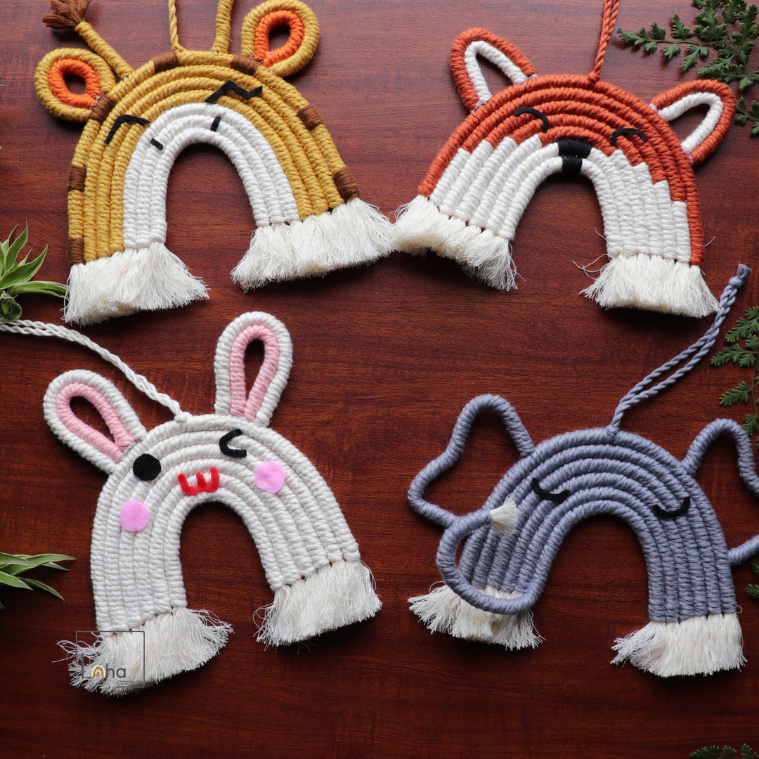Macrame Rainbow Animal, Macrame Rainbow Wall Decor, Cotton Rope Animal ...
