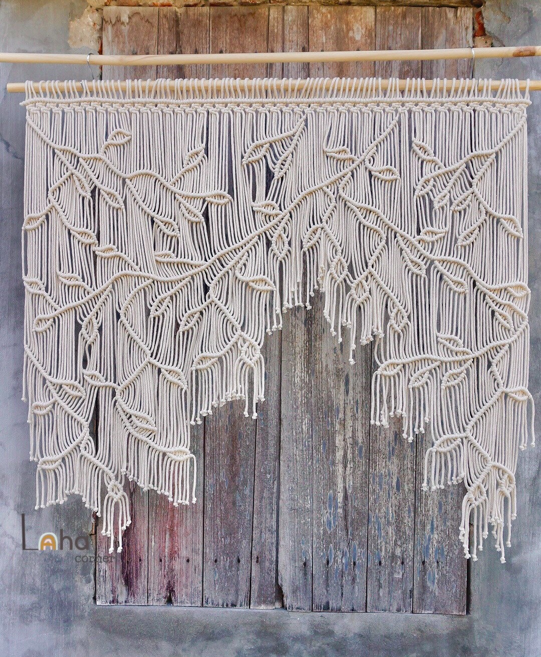 Macrame Window Curtain Macrame Leaf Window Curtain Window - Etsy Canada