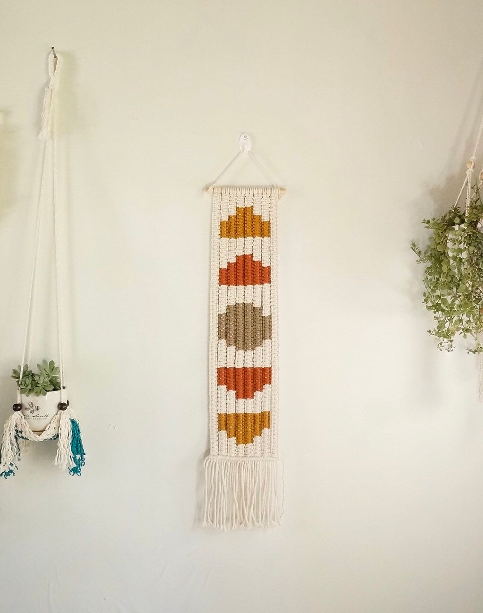 Macrame Geometric Wall Hanging Geometric Tapestry Macrame | Etsy