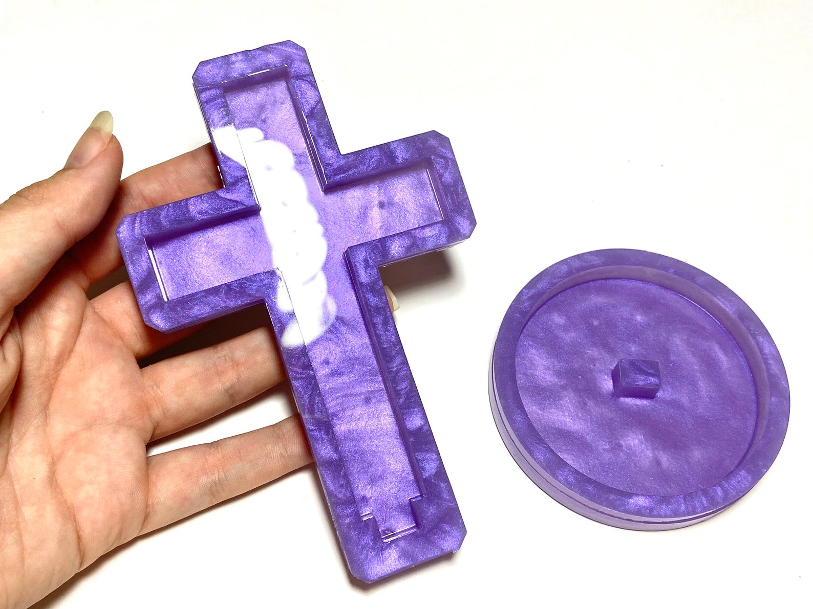 Standing Cross Mold With Base Two Part Silicone Mould Crucifix for ...