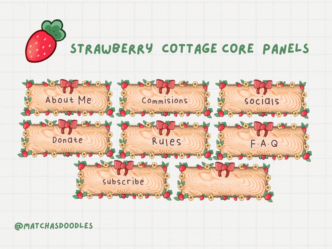 Strawberry Twitch Panels Berry Twitch Panels Cute Twitch - Etsy
