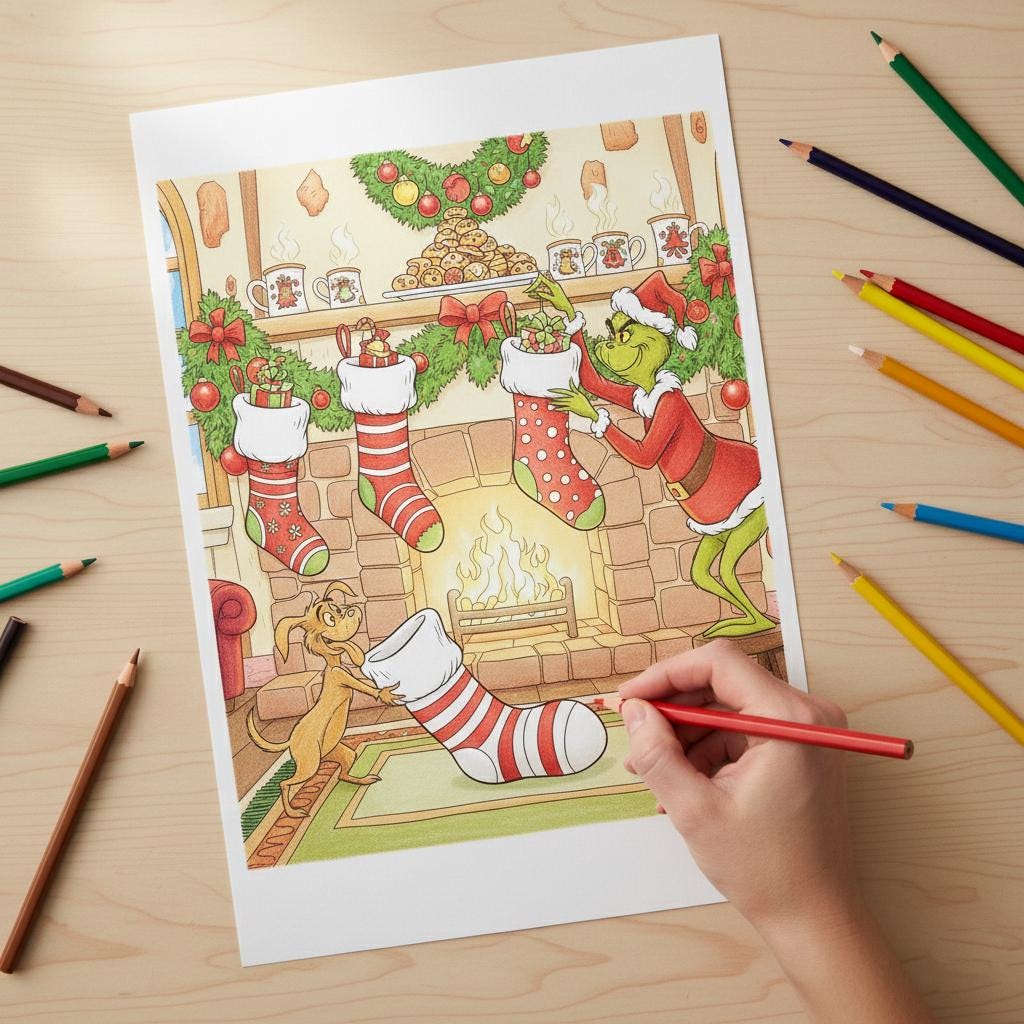 The Merry Grinchmas Line Art Series | 40 Pages Christmas Coloring PDF ...